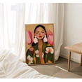 Affixzi Floral Woman Portrait Print, Modern Abstract Female Fashion Art ...