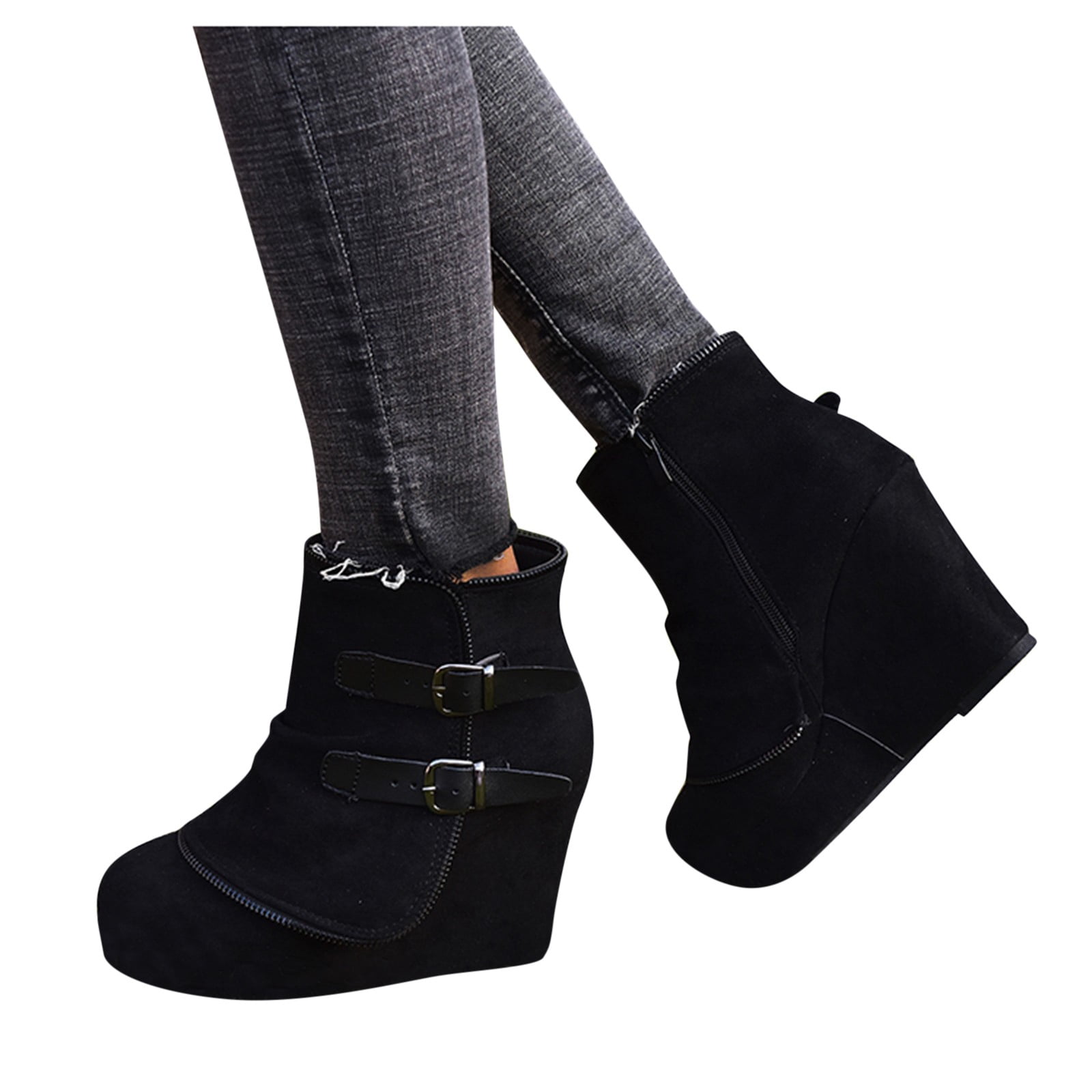 Click here for Rokment Platform Wedge Boots For Women 2025 Vintag... prices
