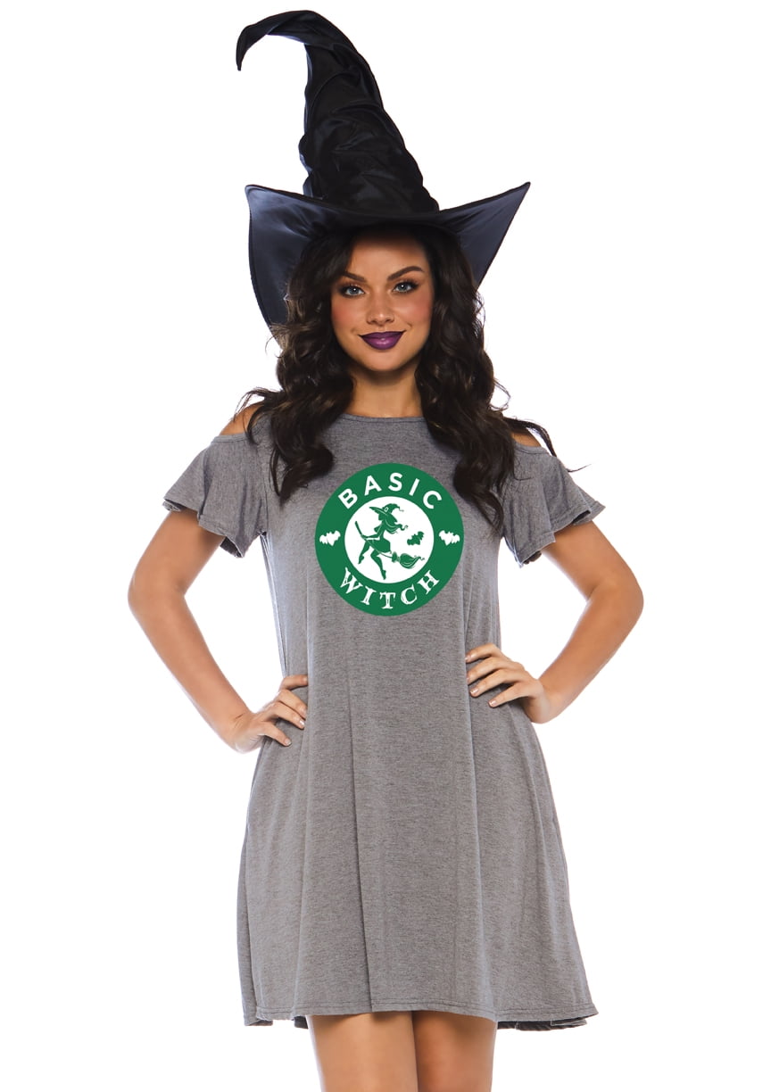 Women's Basic Witch Halloween Dress, Grey, Medium - Walmart.com