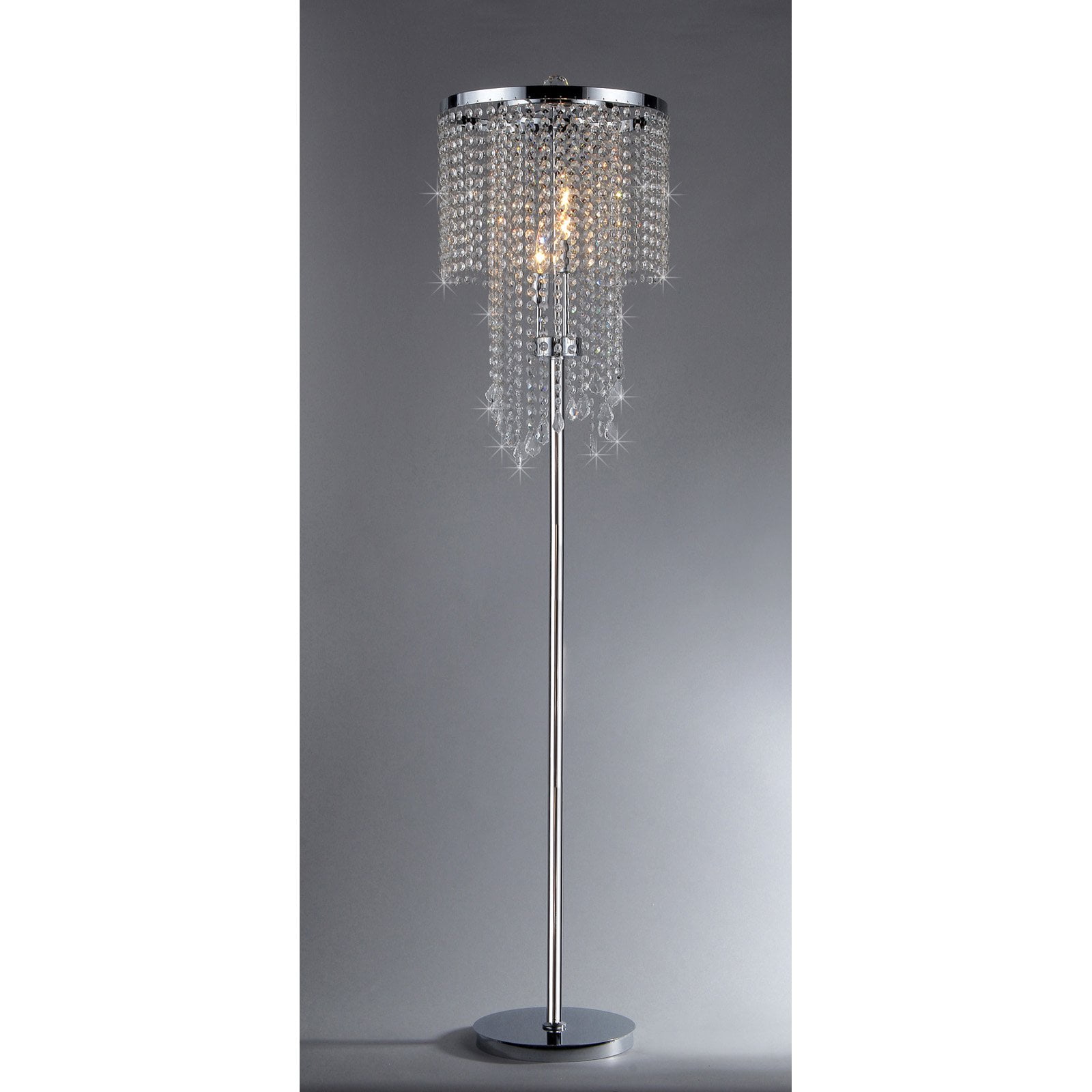 Chrome and Crystal Floor Lamp with a Polished Chrome Finish - Walmart.com