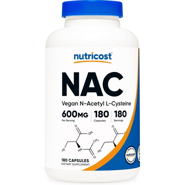 Nutricost NAC (Vegan N-Acetyl L-Cysteine) 600 Mg Per Serving | 180 ...
