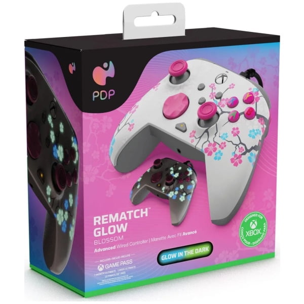 Click here for Pdp Cherry Blossom Rematch Glow Wired Controller F... prices