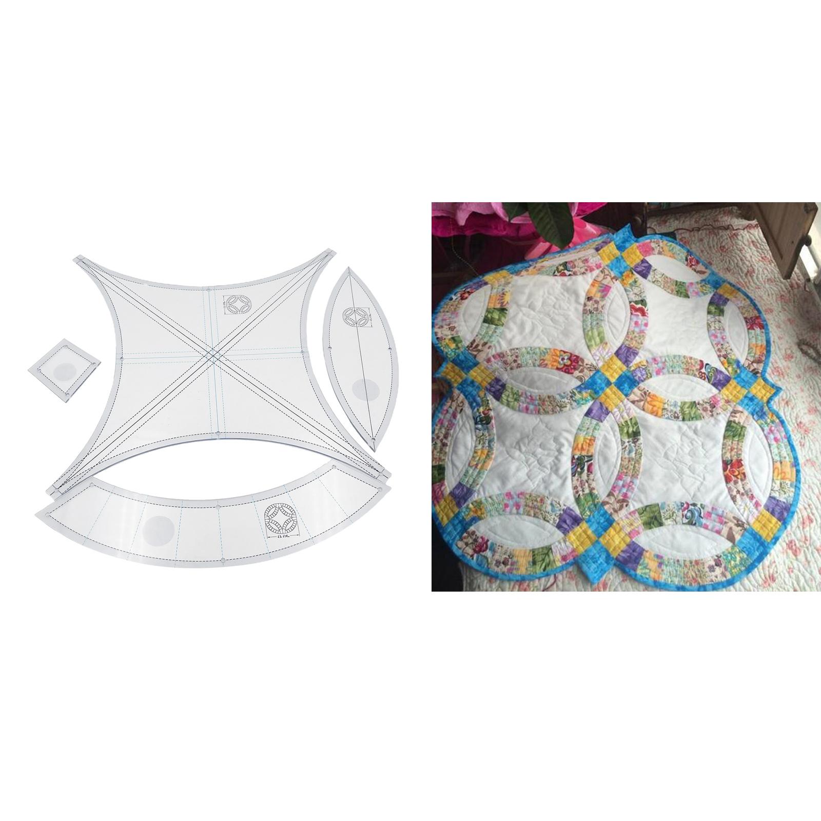 1Set Clear Acrylic Quilting Templates Stencils for Sewing Machine DIY ...