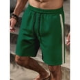 BRANROY Men's Casual Side Stripe Shorts - Elastic Waist Waffle Textured ...