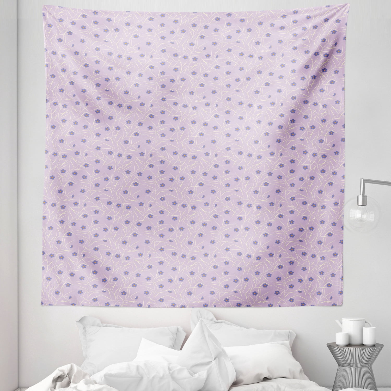 Lilac Tapestry, Burgeoning Spring Meadow Theme with Flowery Twigs ...