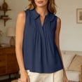 RQYYD Womens Sleeveless Tops Casual Split Neck Blouses Ruffle Collar ...