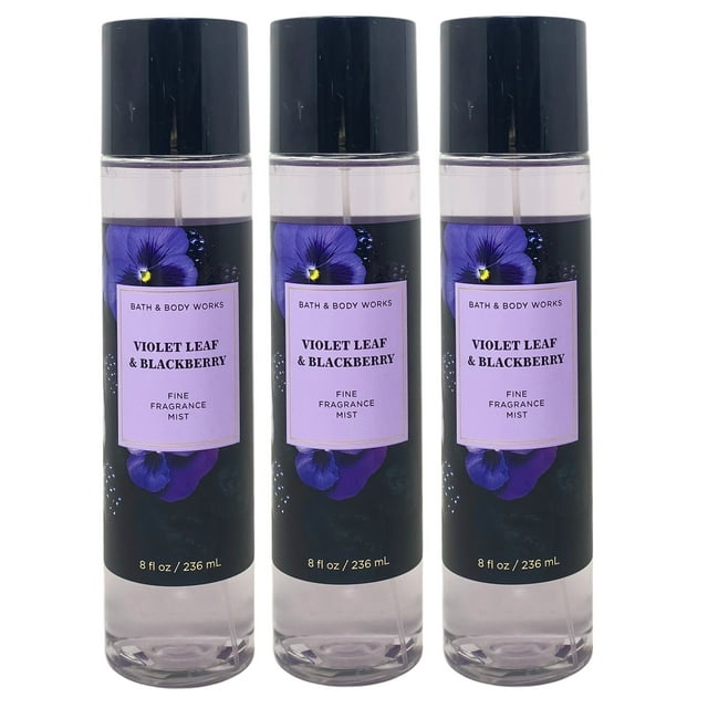 Bath and Body Works Violet Leaf & Blackberry Fine Fragrance Mist Trio ...