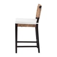 bali & pari Alise Mahogany wood and Seagrass BOHO Counter Stool ...