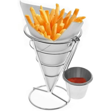 FanShow French Fry Stand Cone Basket French Fry Chips Food Cone Display ...