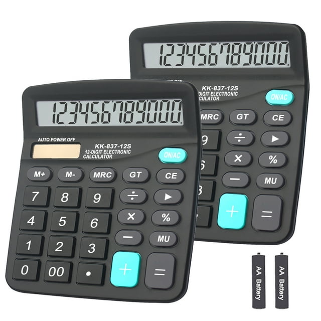 Calculator, BESTWYA Dual Power Handheld Desk Calculator with 12 Digit ...