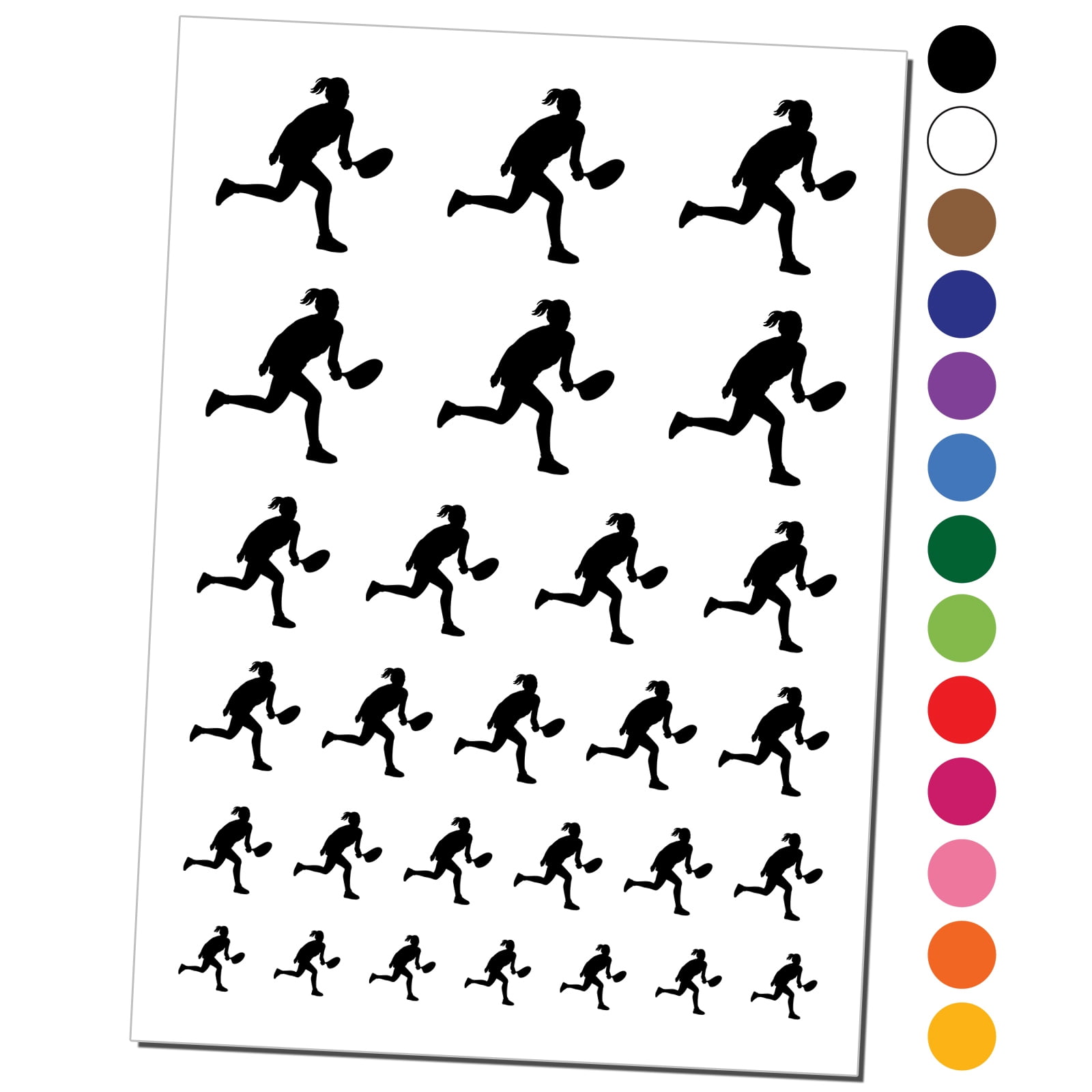 Woman Tennis Player Sports Water Resistant Temporary Tattoo Set Fake ...