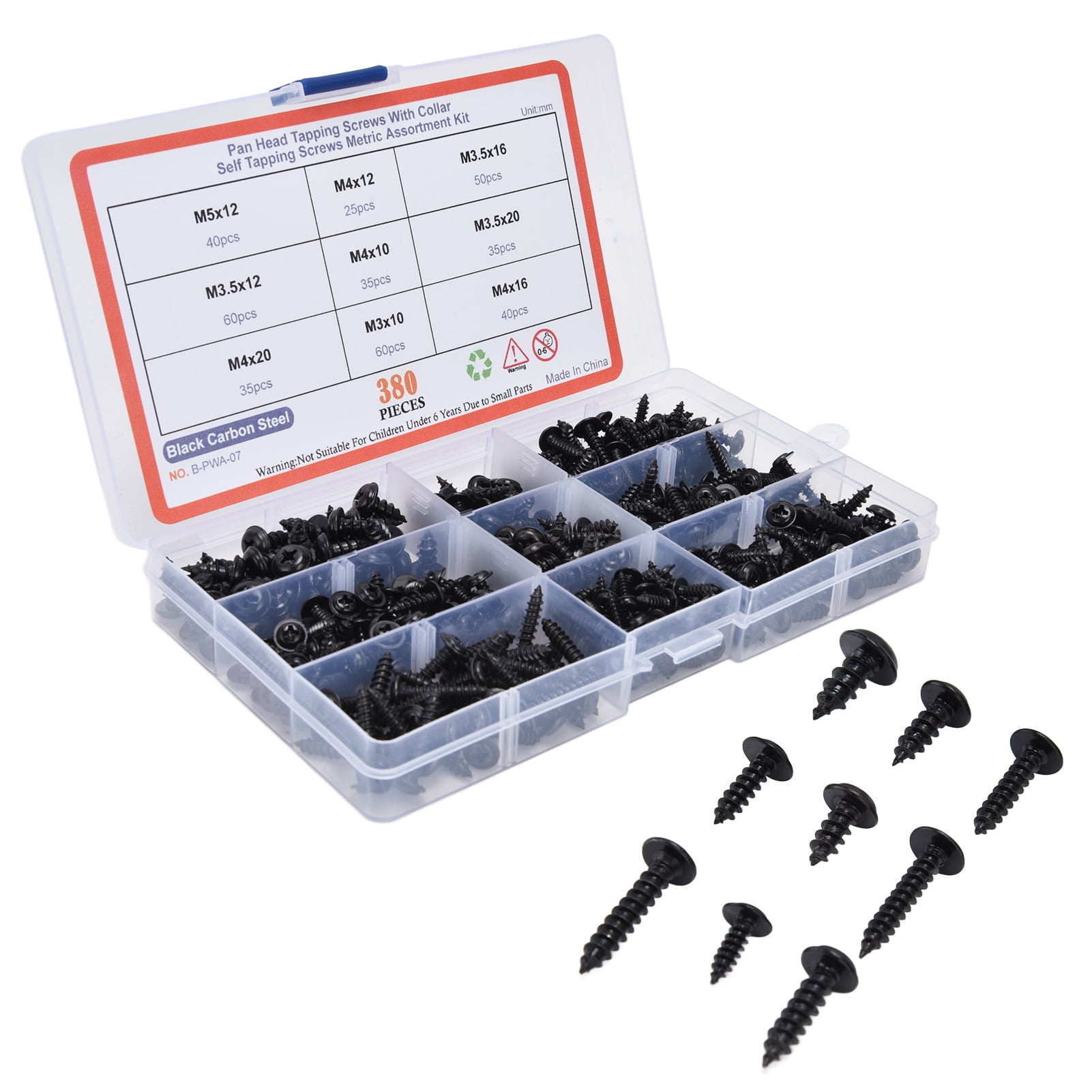 Garosa Round Head Tapping Screw,Self Tapping Screw Set,380Pcs Self ...