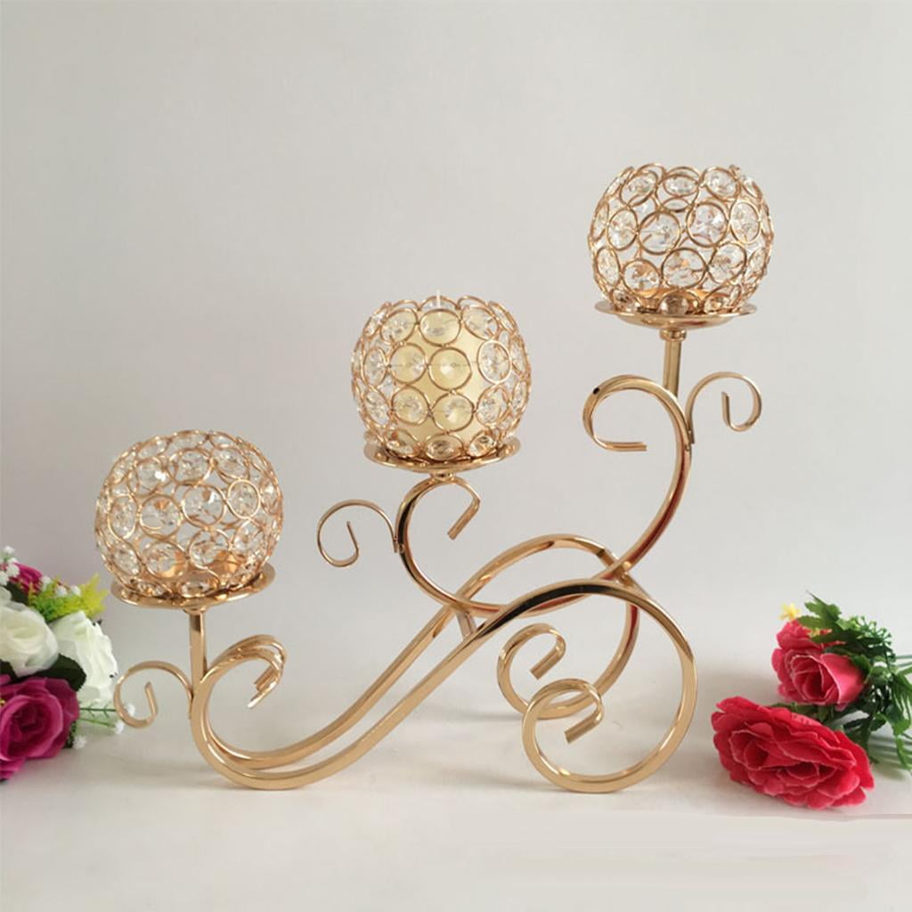 Candelabros de Cristal BLESIY Candelabro Elegante Brillante 3 ...