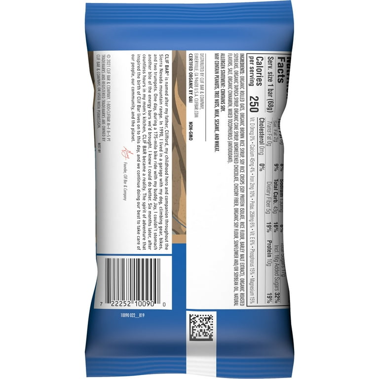 Cliff Protein Bars Nutritional Information