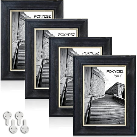 Hersh 8x10 Photo Frames Set of 4 to Display Pictures 5x7 with Pad and ...