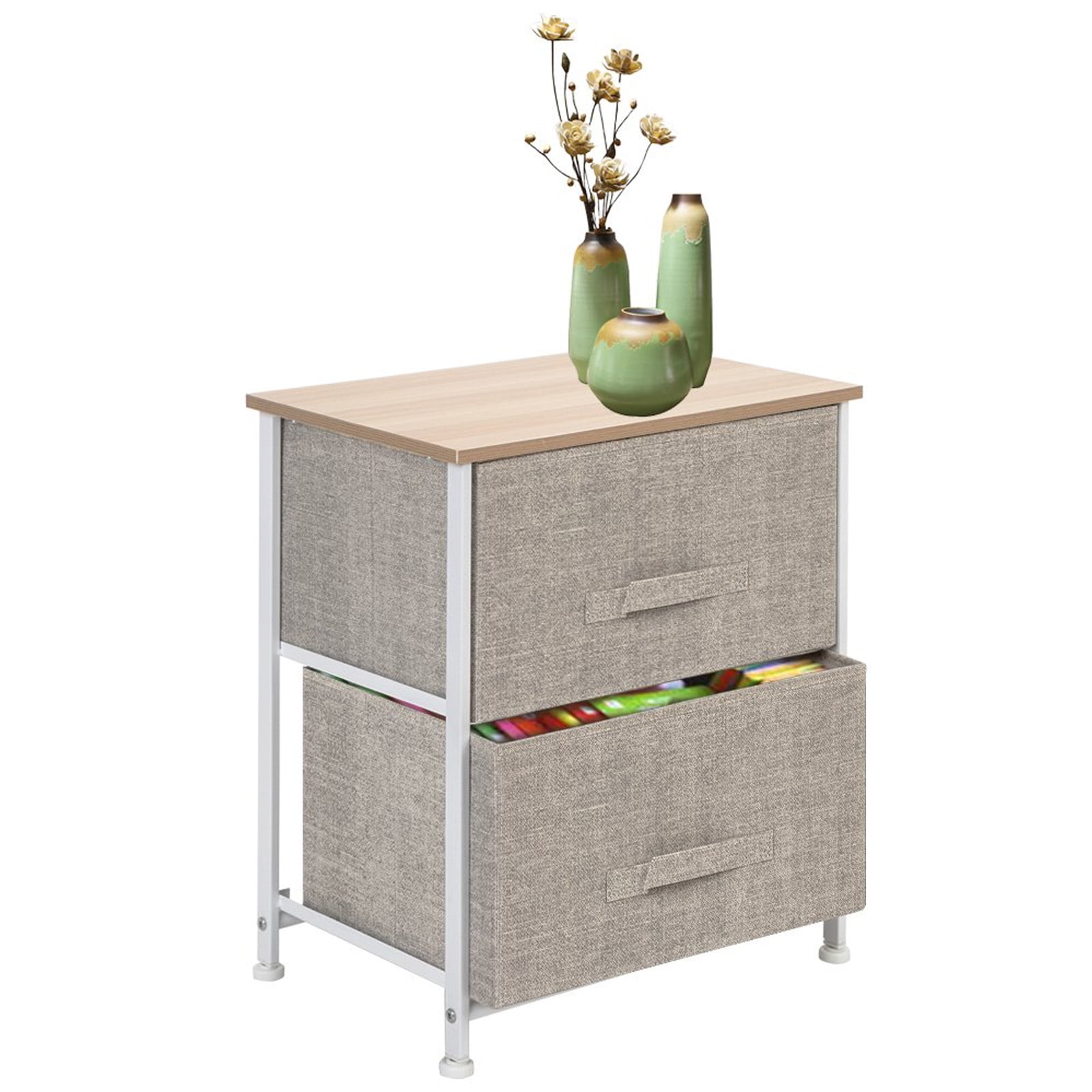 Hengu 2 Drawer Dresser, Fabric Drawers Closet Shelves for Bedroom ...