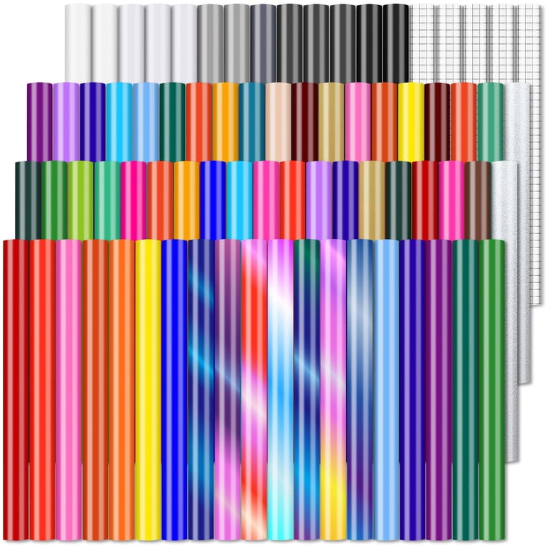 75 Pack Adhesive Vinyl Sheets 12x12 Inch, Assorted Colors Permanent ...