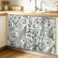 Blue Flower Cabinet Curtains for Kitchen 28"W x 51"L, Green Leaf Spring ...