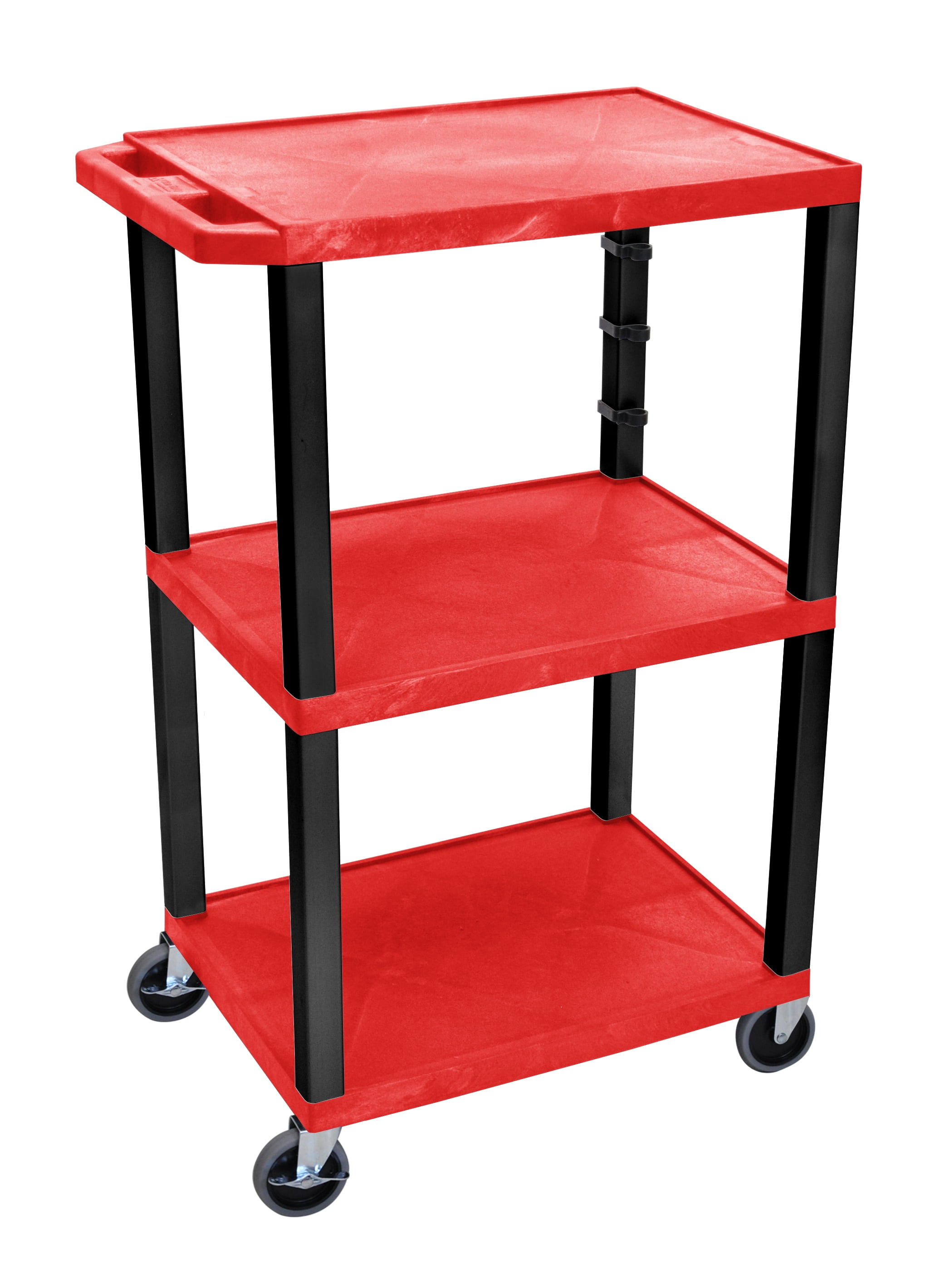 Offex Red Mobile 42"H Multi-Purpose Tuffy Cart With 3 Storage Shelf ...