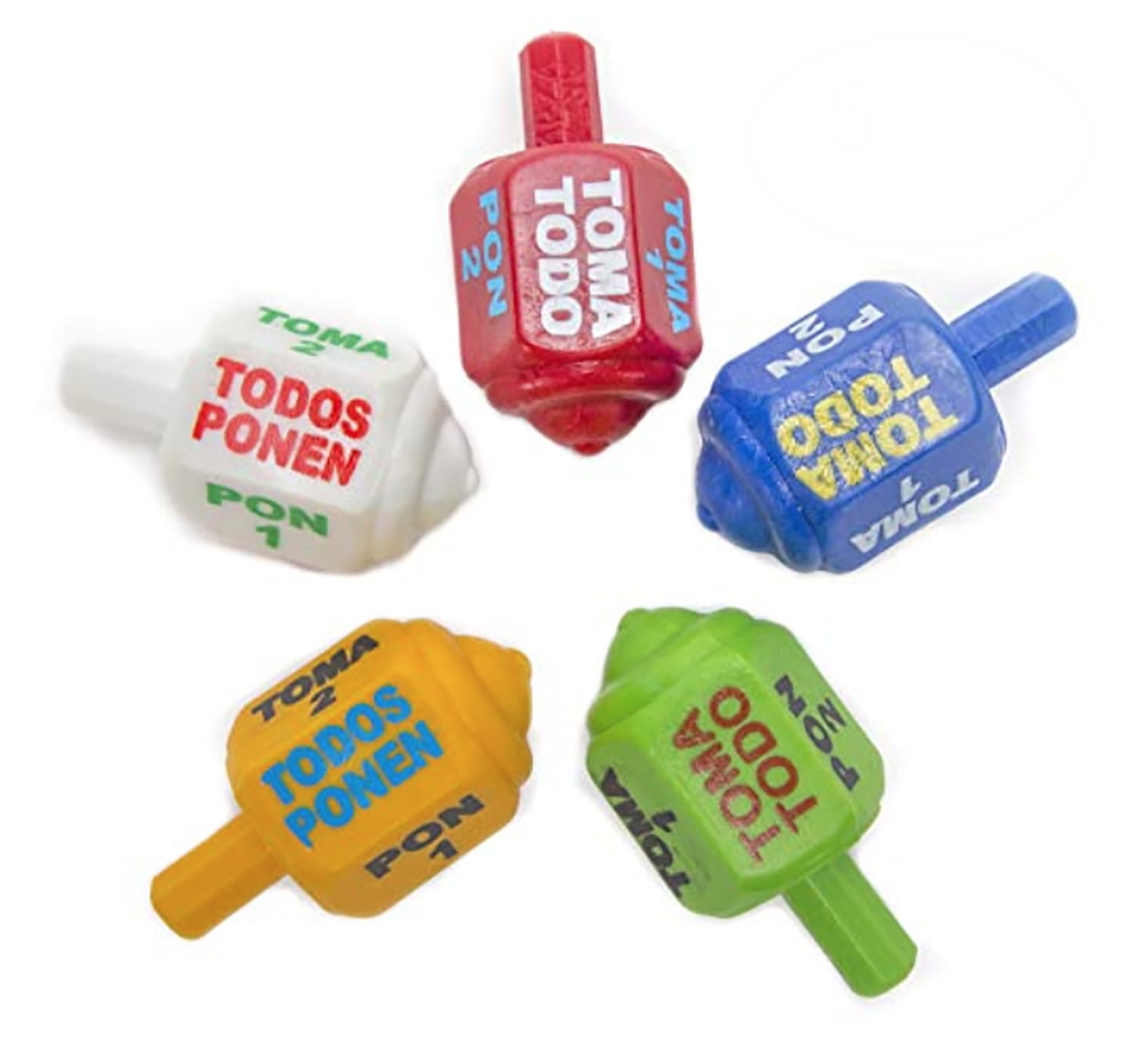 Classic Mexican Pirinola Toma Todo Solid Plastic Piece 5 Multicolors ...