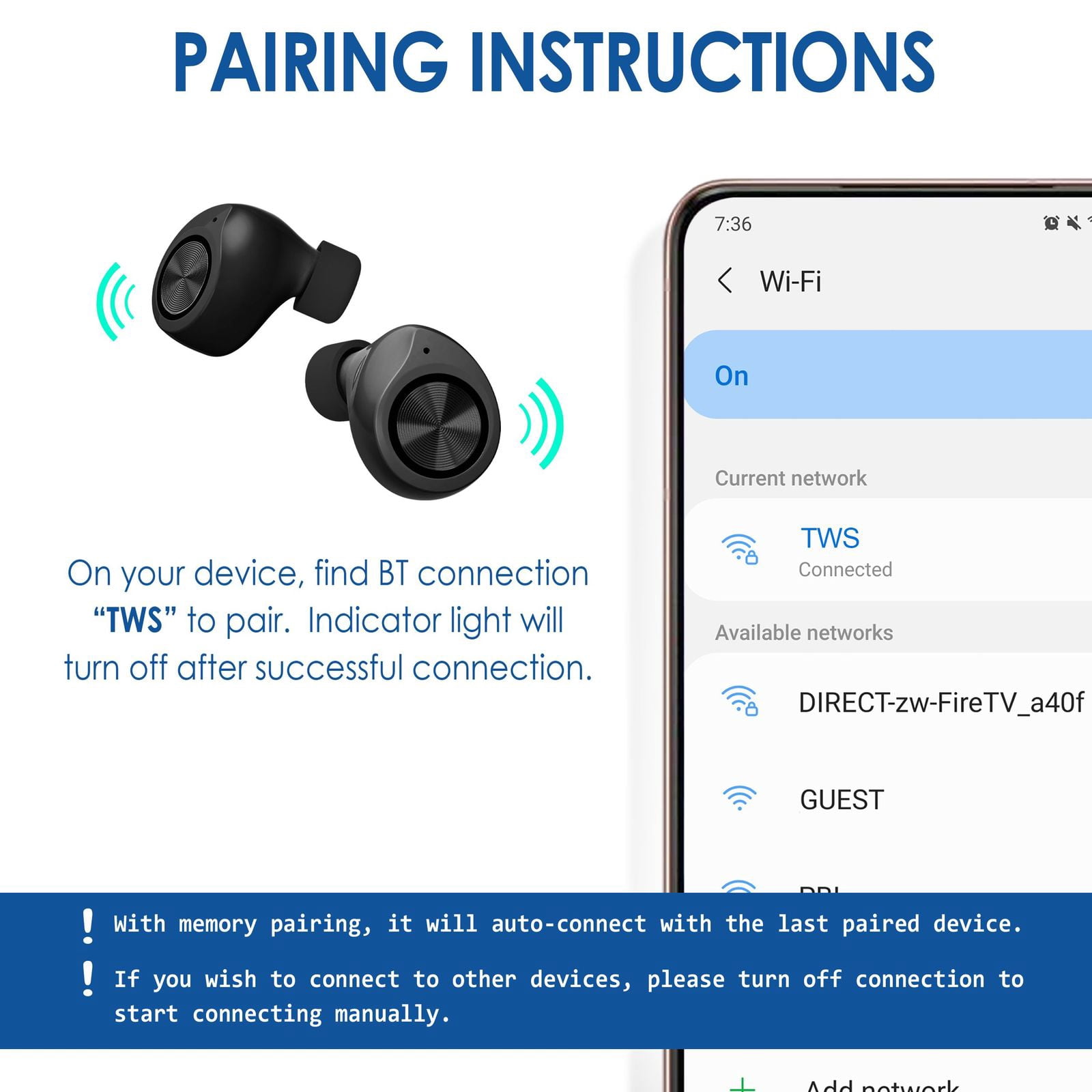 ENACFIRE Future Plus Bluetooth Headphones, Bluetooth In Ear Sports Wireless Earphones, Headset ...