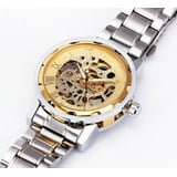 VIGOROSO Mechanical Watches Mens Transparent Skeleton Hand Wind Up ...