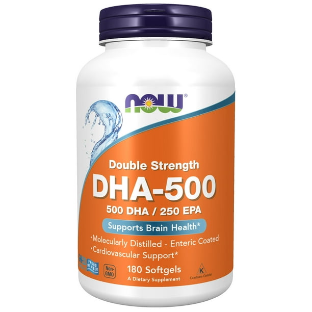 NOW Supplements, DHA-500 with 250 EPA, Molecularly Distilled, Supports ...