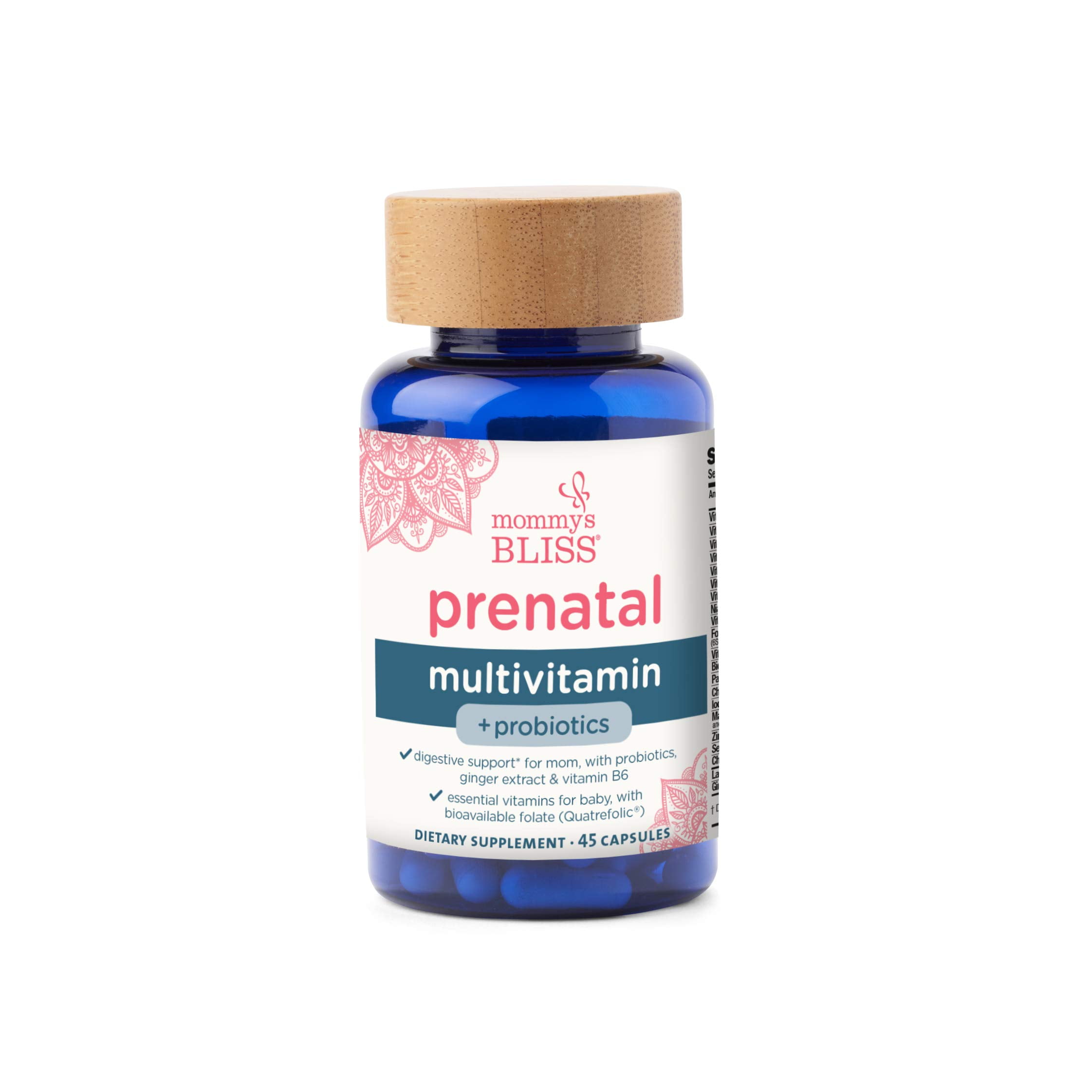 Multivitamínico prenatal y probiótico Mommy's Bliss Vegan, 45 dosis ...