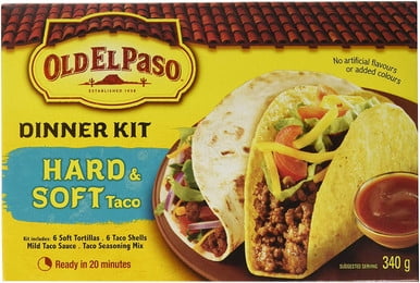 Old El Paso Hard and Soft Taco Kit, 12 shells, 340g/12 oz., {Imported ...