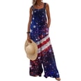 4th Of July Outfits for Women Boho Rompers Sleeveless Wide Leg Summer ...