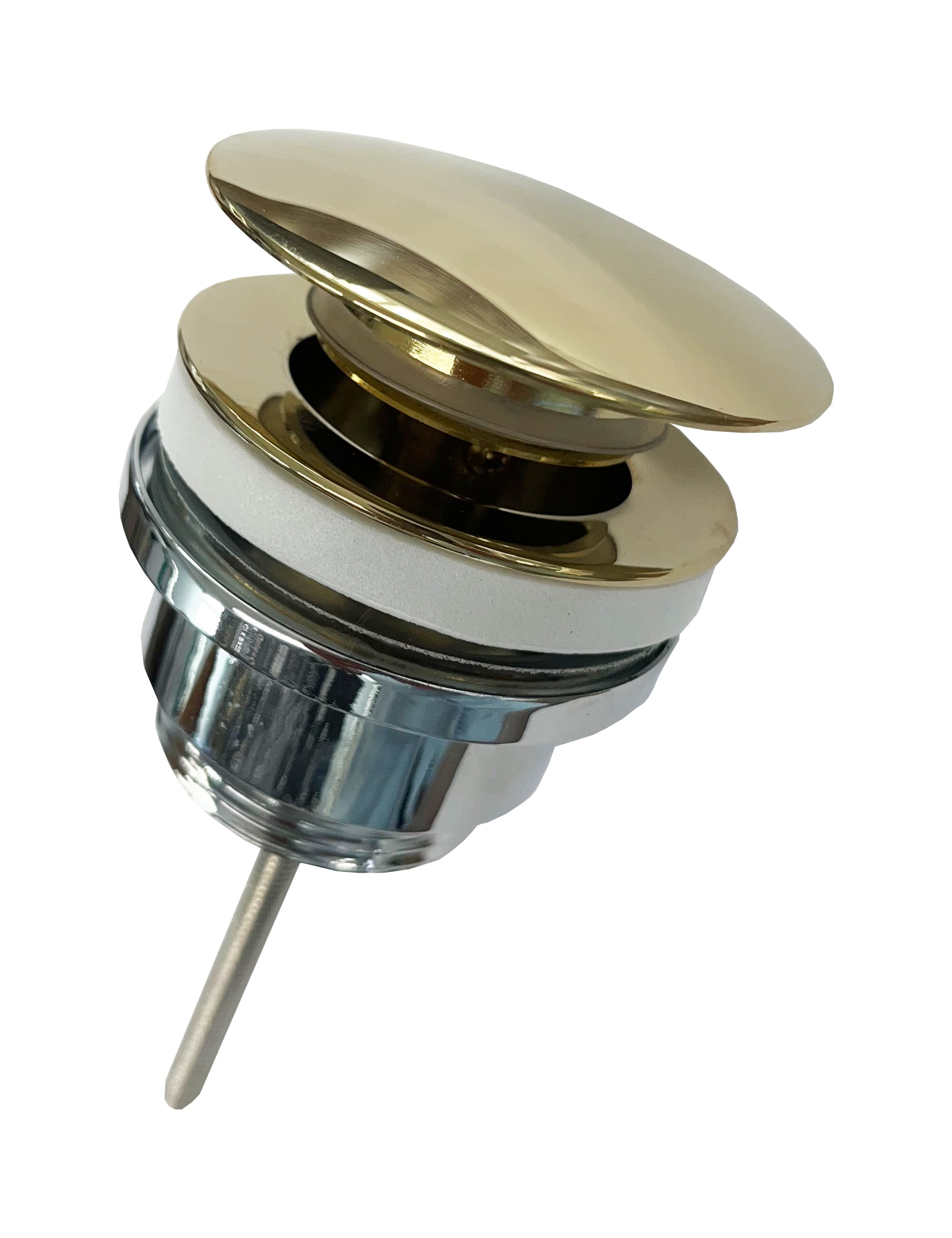 Polished gold Universal Popup drain valve. For sinks with or without ...