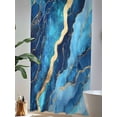 Abstract Art Sheer Curtains 108 Inch Long 1 Panel Water Ripple Blue ...
