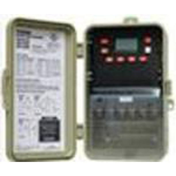NSI Tork EWZ101 Outdoor Digital Timer Switch, 24-Hour, 1-Channel, DPST ...