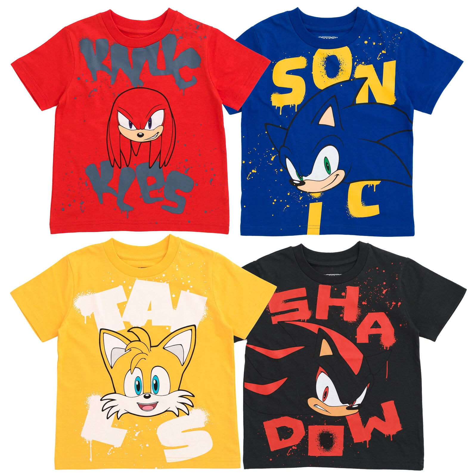 SEGA Sonic The Hedgehog Tails Shadow Big Boys 4 Pack T-Shirts Little ...
