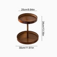 2 Tier Round Rotating Wooden Tray, Smooth Revolving Solid Wood Display ...