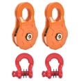 2Pcs Heavy Duty Snatch Block Pulley Kit w/ Shackles - 11T/25000lbs ...