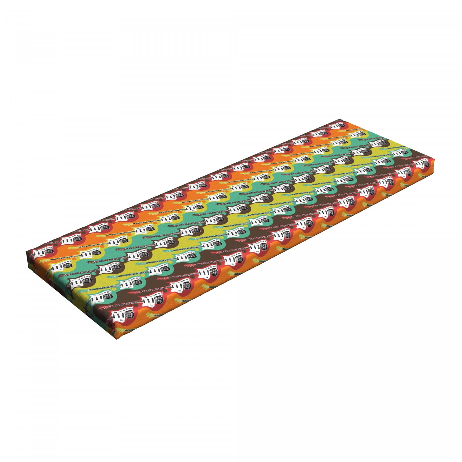 Guitar Bench Pad, Abstract Stringed Instruments on Horizontal Color ...