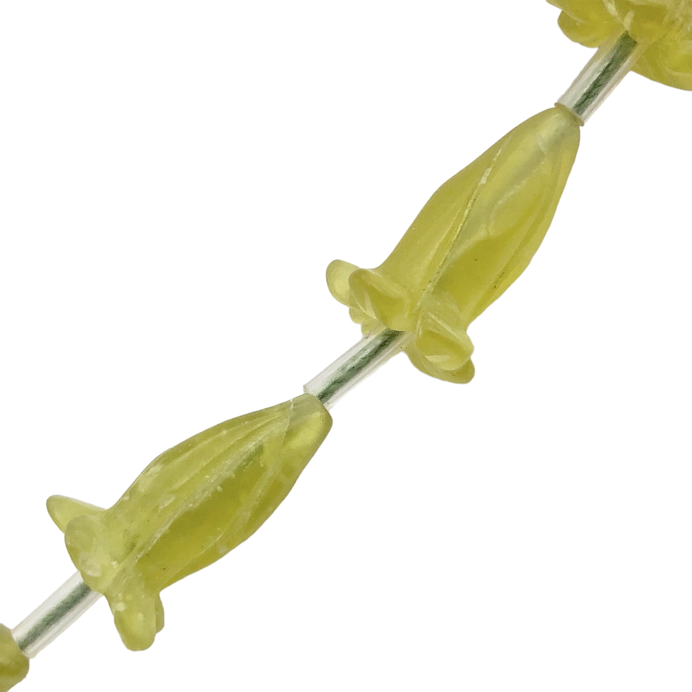 Lovely Carved Serpentine Jade Trumpet Flower Beads | 2 Beads | 16x10mm ...