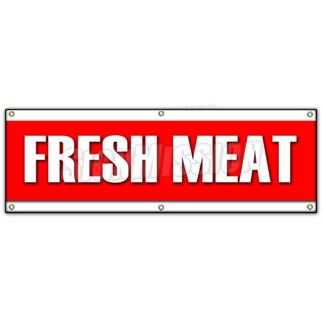 SignMission B-72 Fresh Meat 72 in. Fresh Meat Banner Sign - Butcher ...