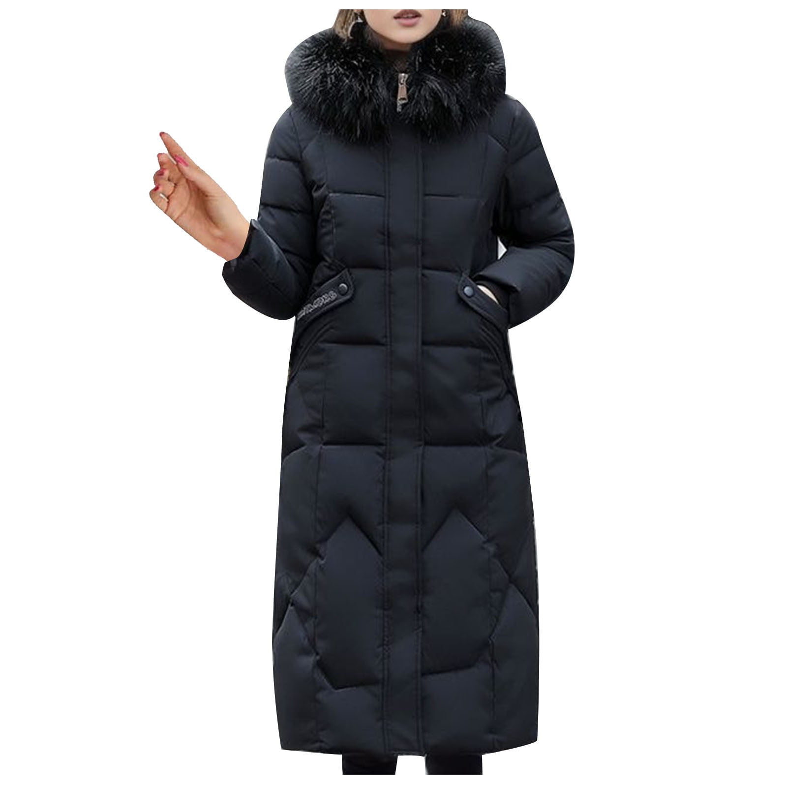 Click here for Hoksml Womens Plus Size Long Down Jacket With Over... prices