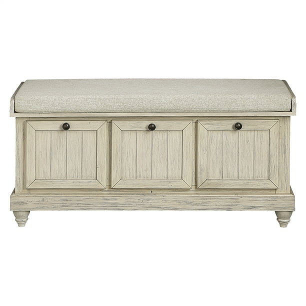 Lexicon Woodwell Wood Storage Bench in White - Walmart.com