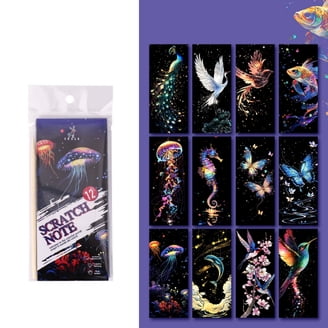 sixwipe, Scratch Paper Art Set, 13 Pcs, Rainbow Magic Craft Kit ...