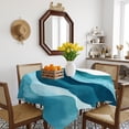 Blue Water Ripple Abstract Geometric Table Cloth 60x60in, Waterproof ...