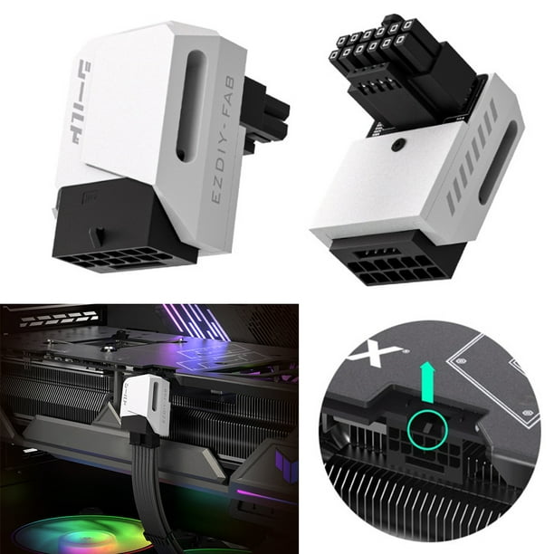 GPU con conector a PCI-E 5.0 16PIN Adaptador potencia 600W 12+4PIN 90 ...