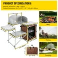 SKYSHALO Foldable 2-Tier Camping Kitchen Table, Portable BBQ Station ...