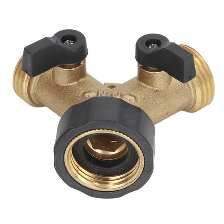 Hose Splitter, Easy Control 2 Way Ball Valve Plastic Handle Brass For ...
