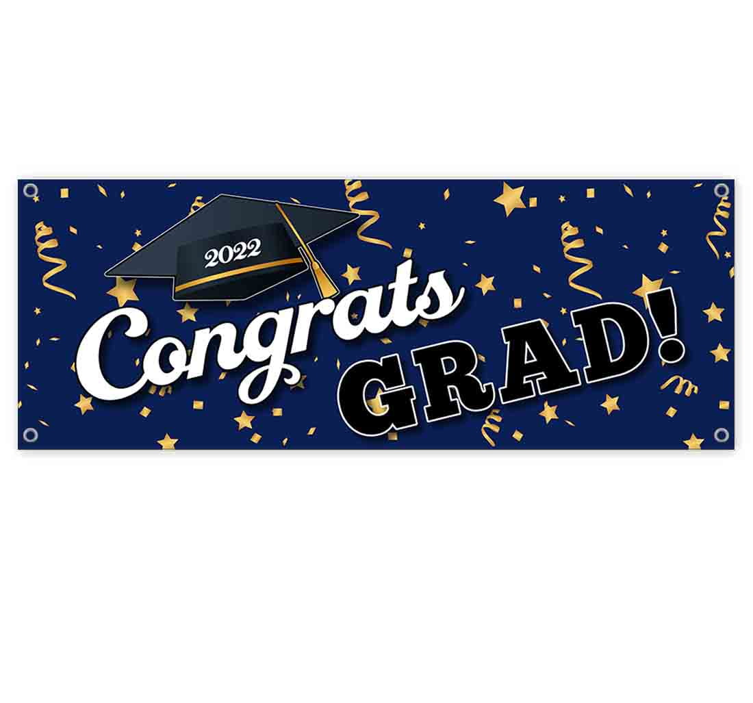Congrats Graduate 202 13 oz Vinyl Banner With Metal Grommets - Walmart.com