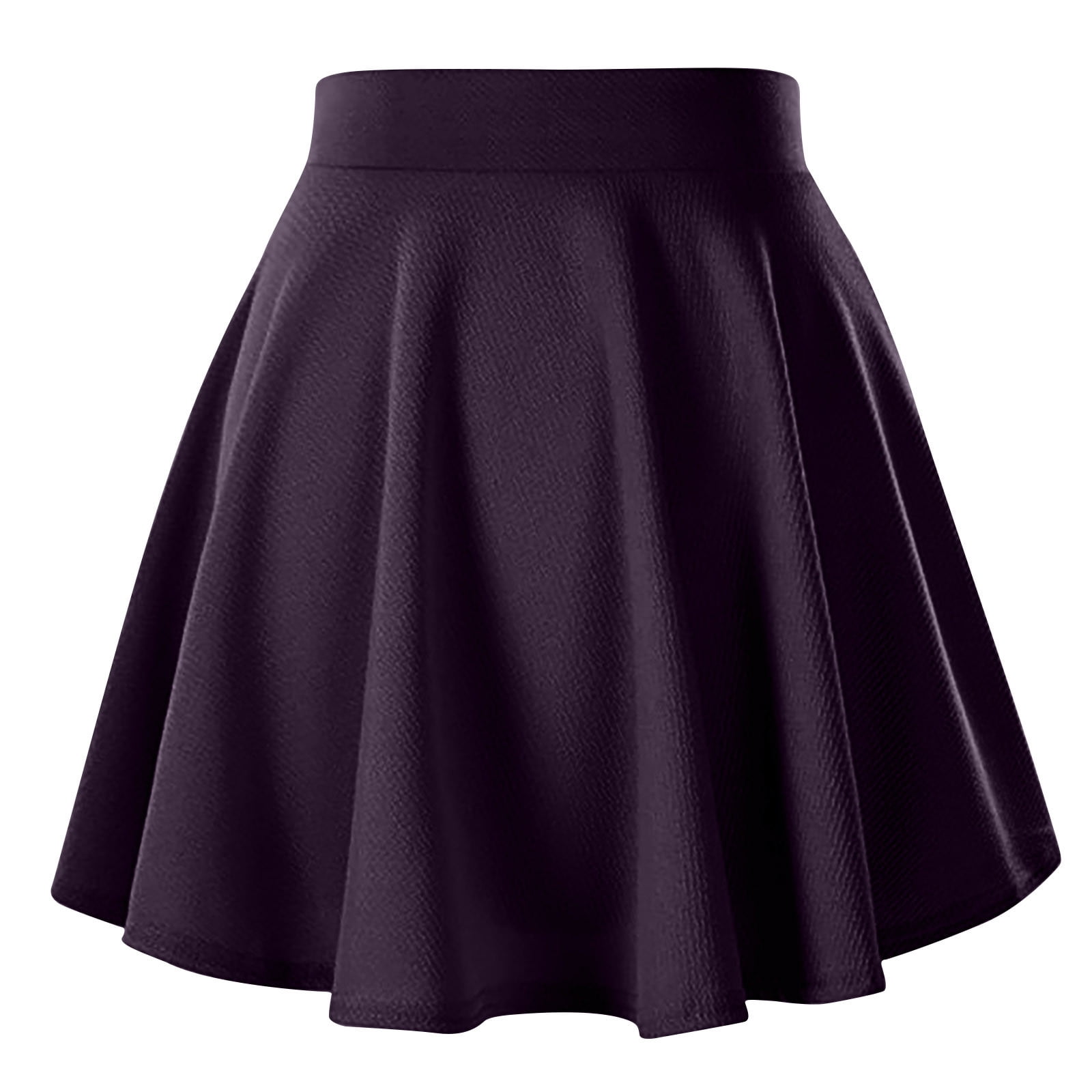 Plus Size Mini Skirts for Women Pleated Ruffle High Waist Solid Color ...