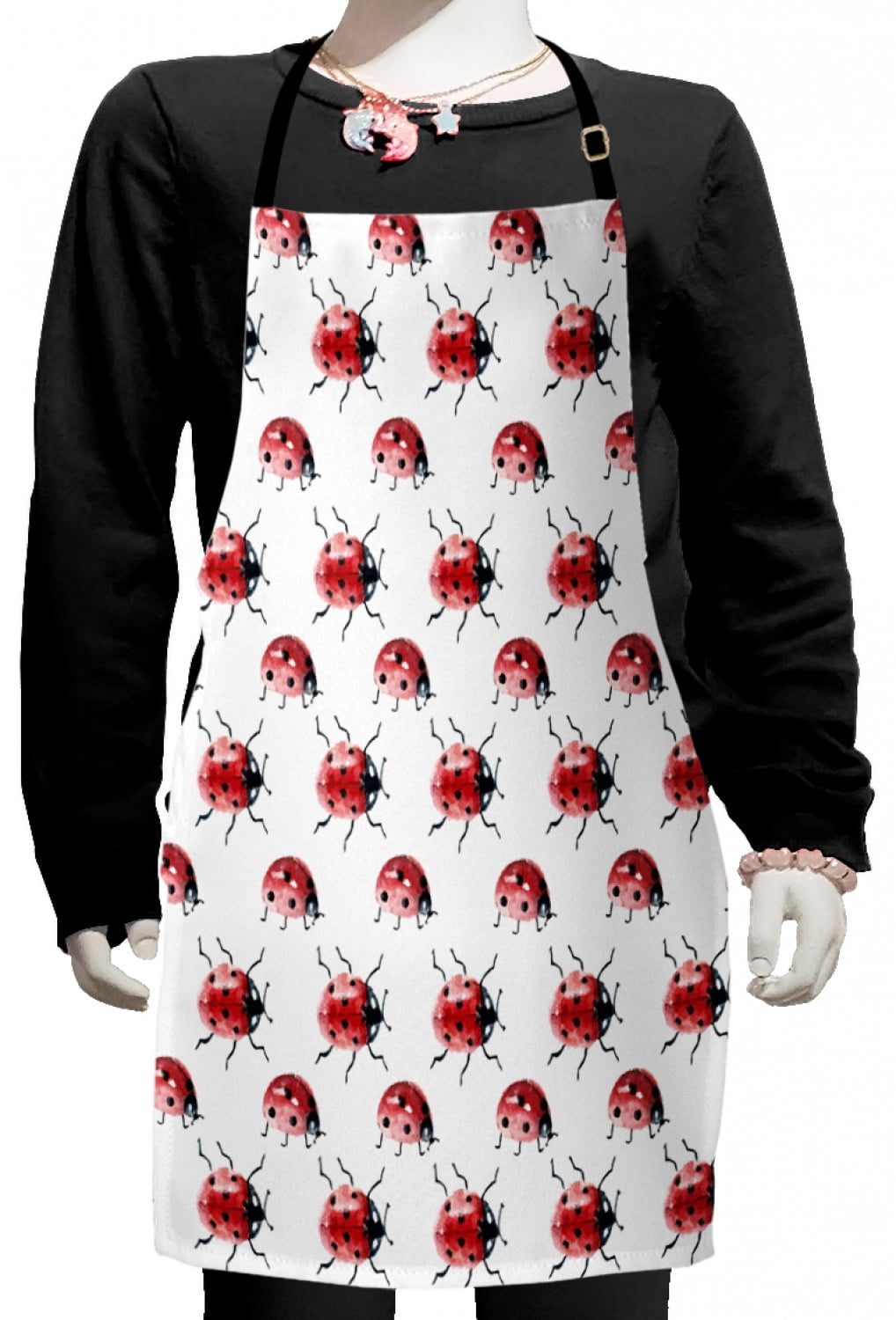 Watercolor Kids Apron, Lady Bug Pattern Animal Design Insect Ornamental ...