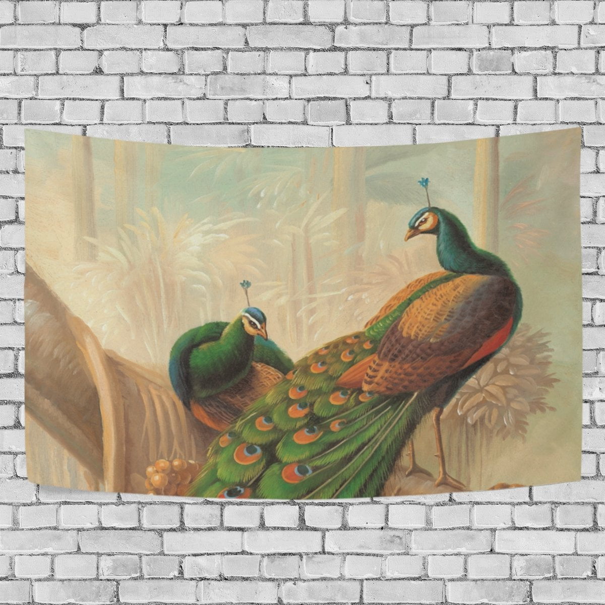 POPCreation Vintage Peacock Couple Wall Tapestry Dorm Throw Bedroom ...